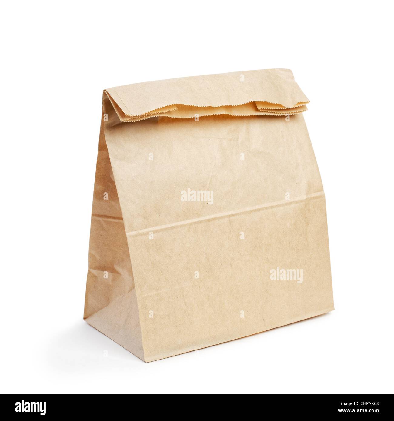 Closeup paper bag isolated on white background Stock Photo - Alamy