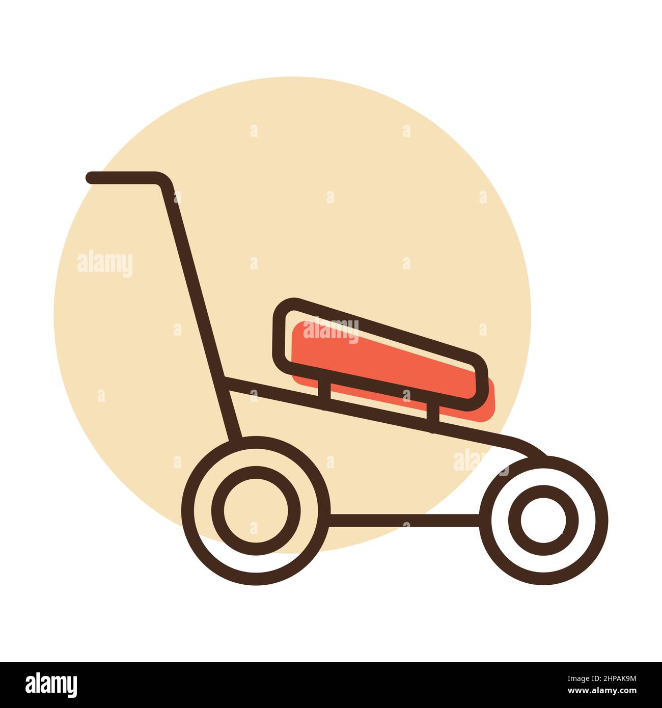 Lawn mower vector icon. Gardening grass-cutter. Graph symbol for ...