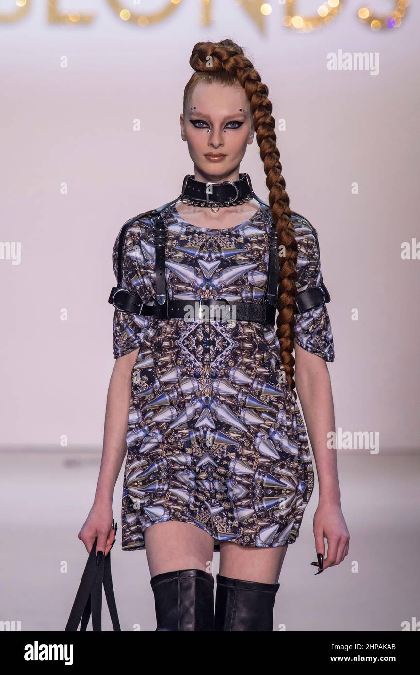 New York, USA. 16th Feb, 2022. A model walks the runway for The Blonds ...