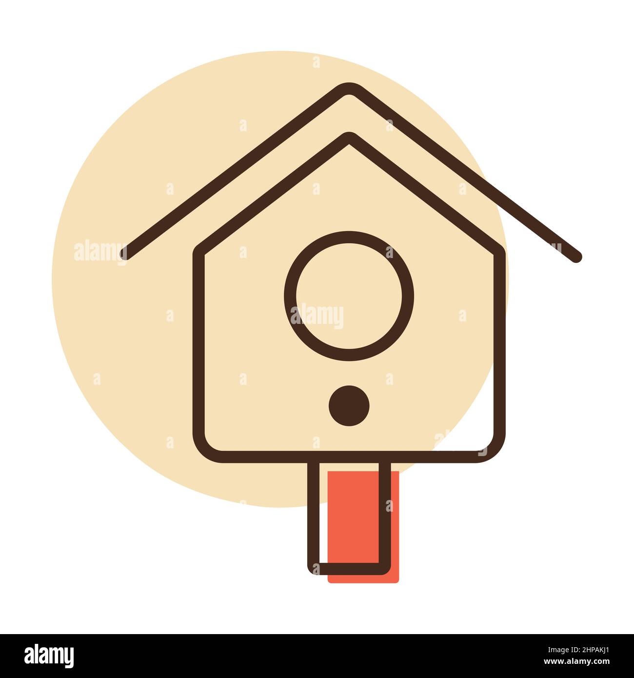 Wooden birdhouse, place for nest vector icon. Graph symbol for ...