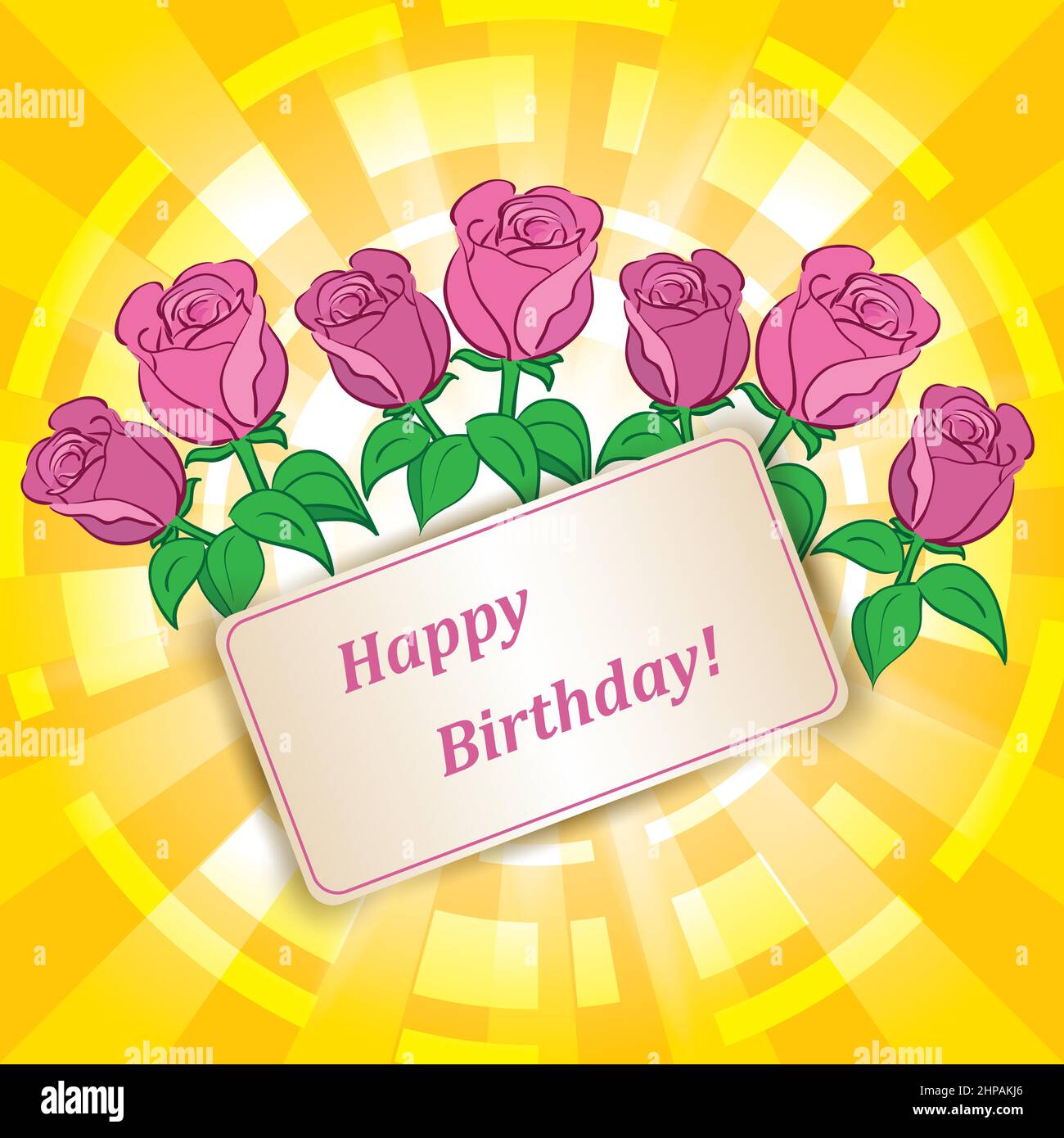 Happy birthday flowers Stock Vector Images - Alamy