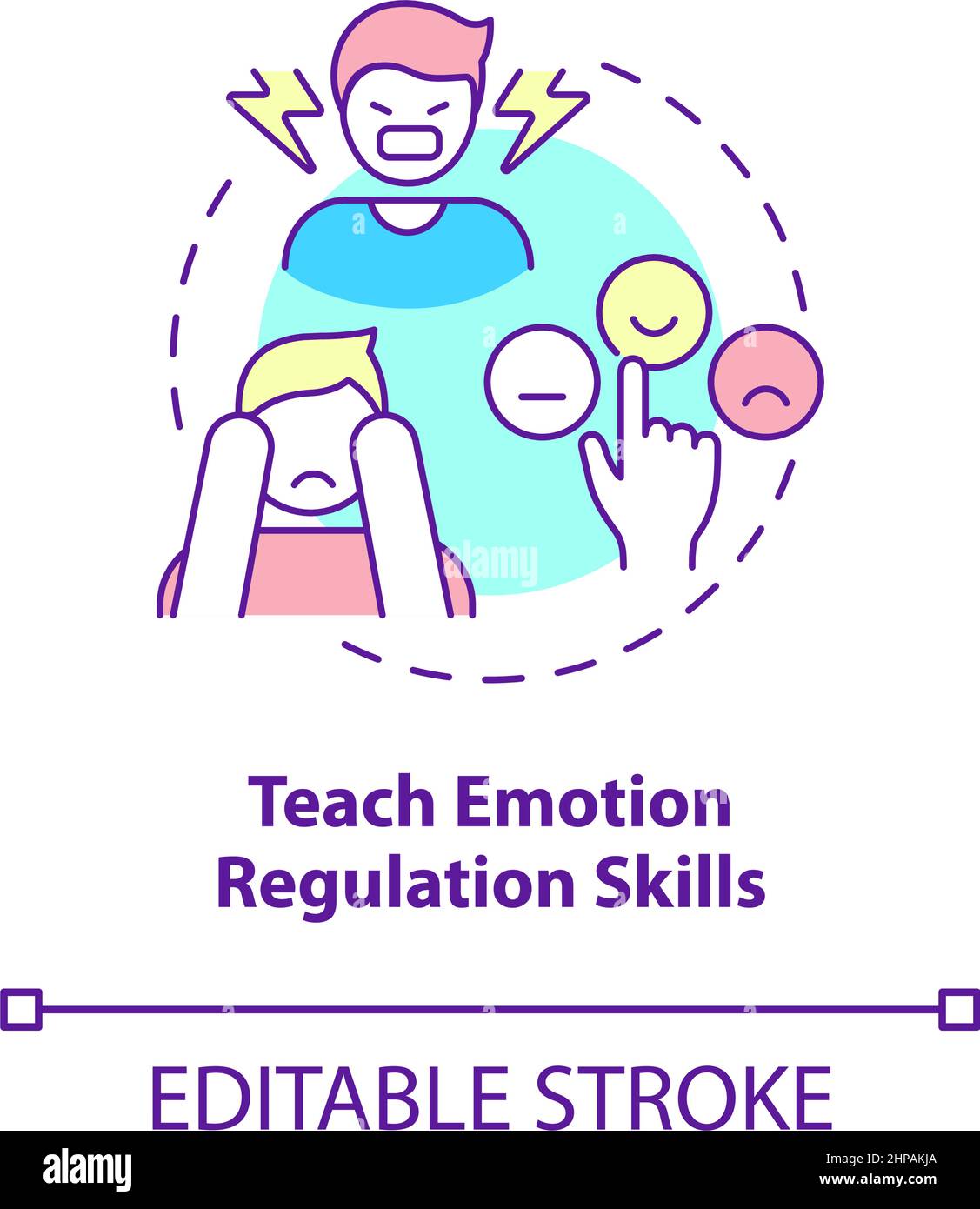 Teaching emotion regulation skills concept icon Stock Vector Image ...