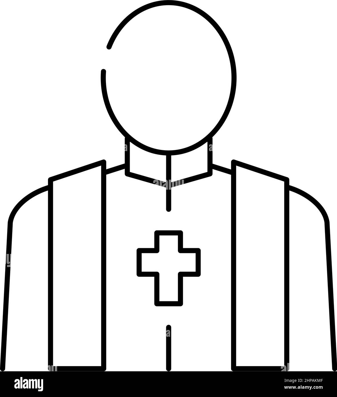 priest pastor line icon vector isolated illustration Stock Vector Image ...