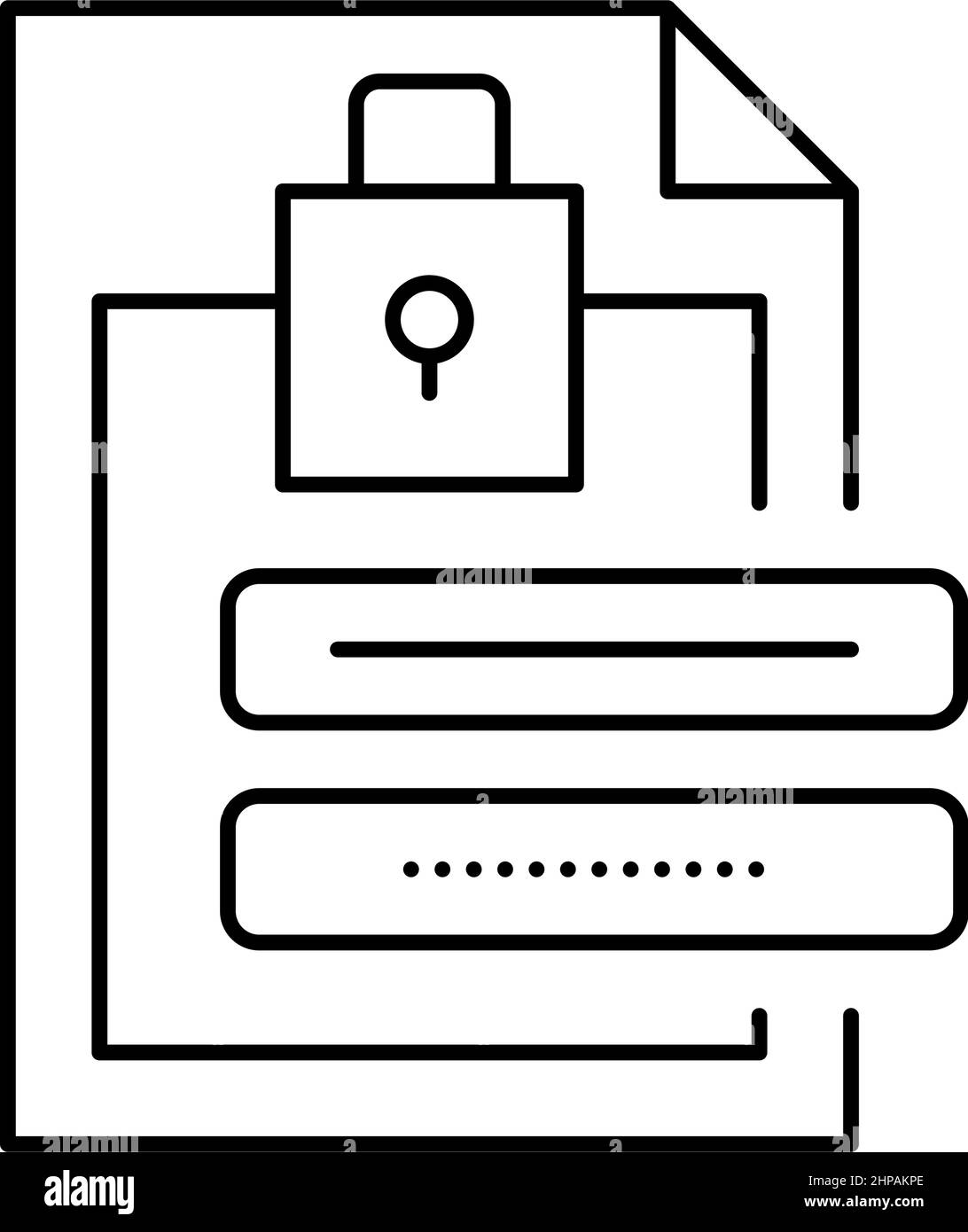 File Password Line Icon Vector Illustration Sign Stock Vector Image And Art Alamy