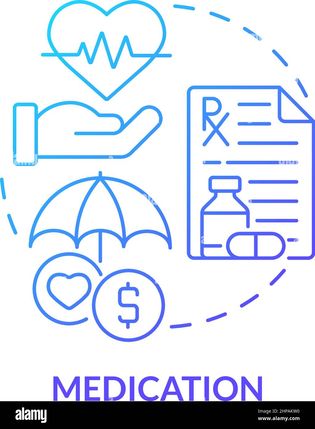 Medication blue gradient concept icon Stock Vector Image & Art - Alamy