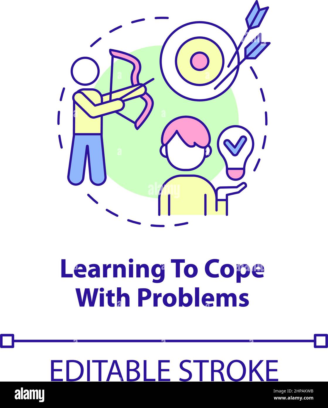 Learning to cope with problems concept icon Stock Vector Image & Art ...