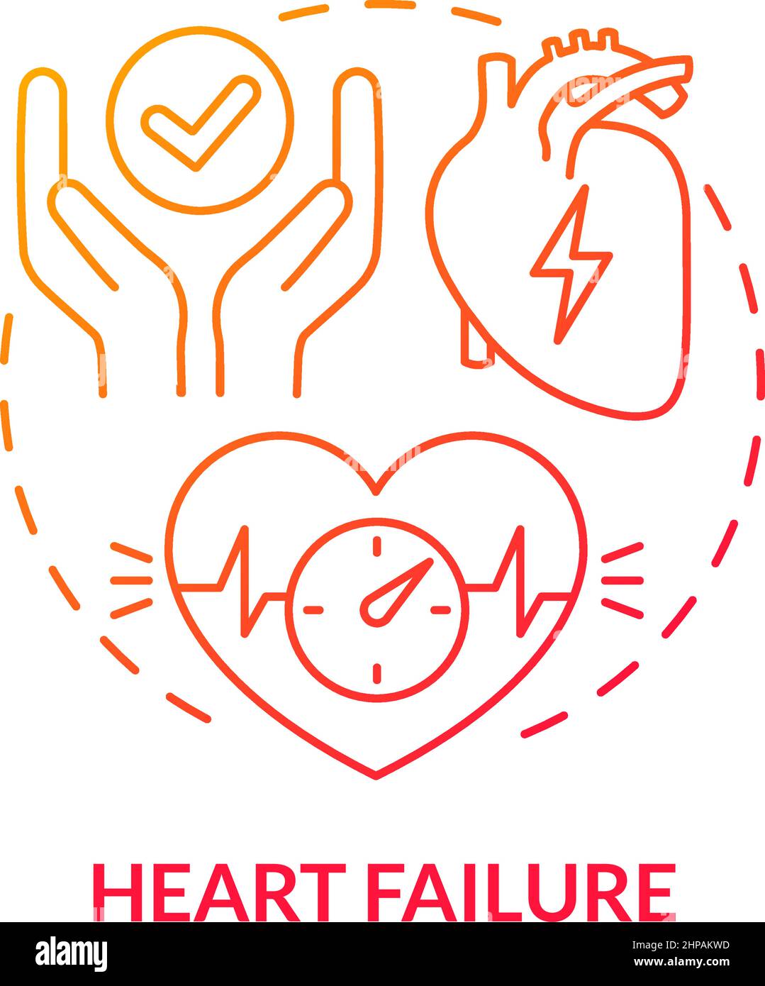 Heart failure red gradient concept icon Stock Vector Image & Art - Alamy