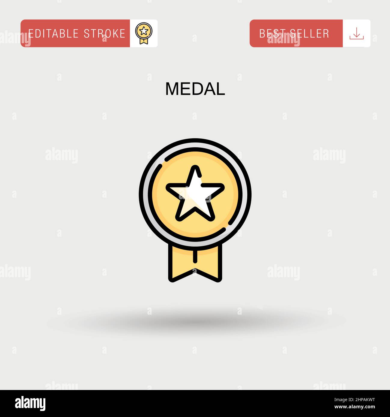 Medal Simple vector icon Stock Vector Image & Art - Alamy