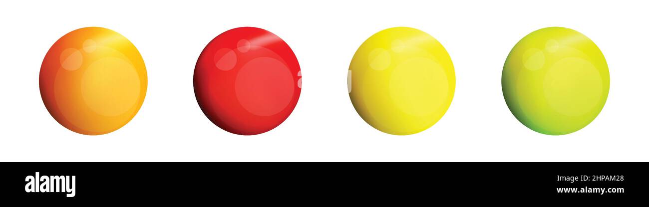 Set with glass colorful balls. Glossy realistic ball, 3D abstract ...