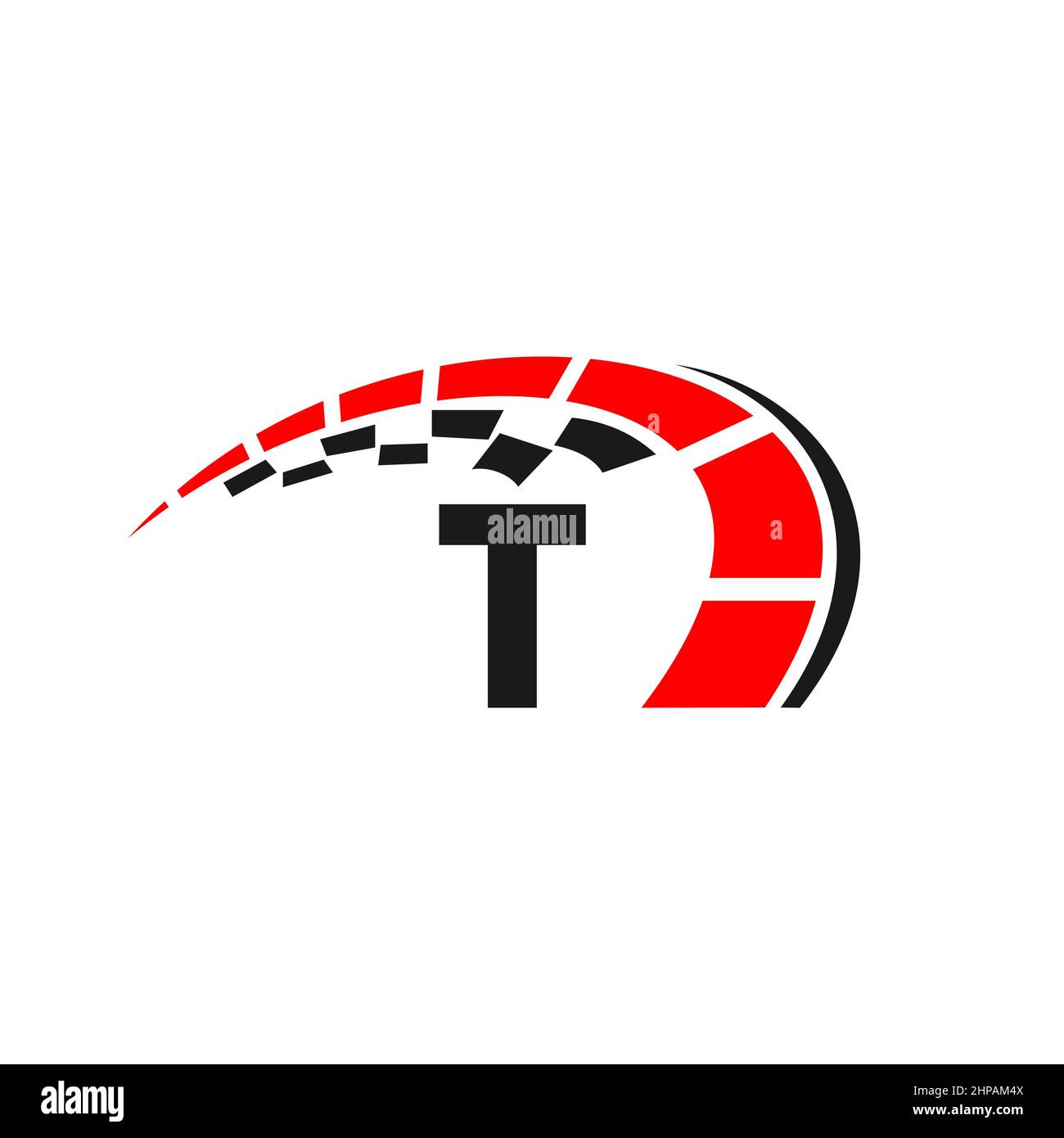 Sport Car Logo On Letter T Speed Concept. Car Automotive Template For ...