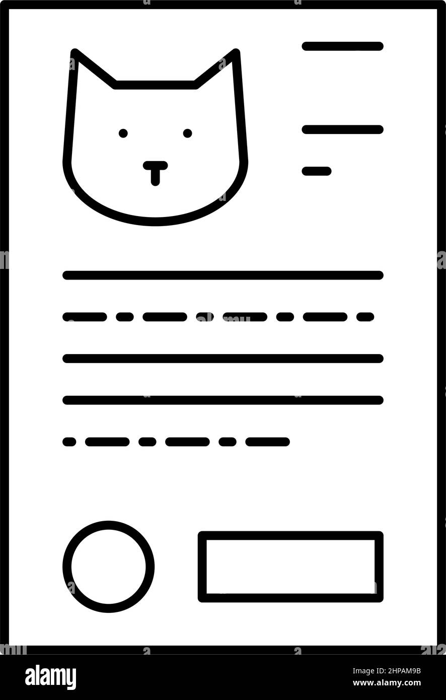 cat medical document line icon vector illustration Stock Vector Image ...