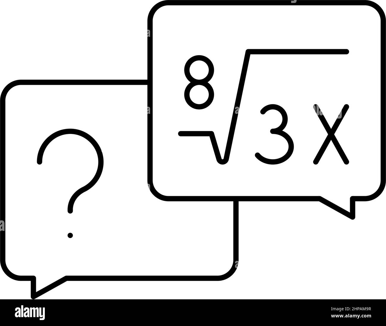 math solving geek line icon vector illustration Stock Vector Image ...