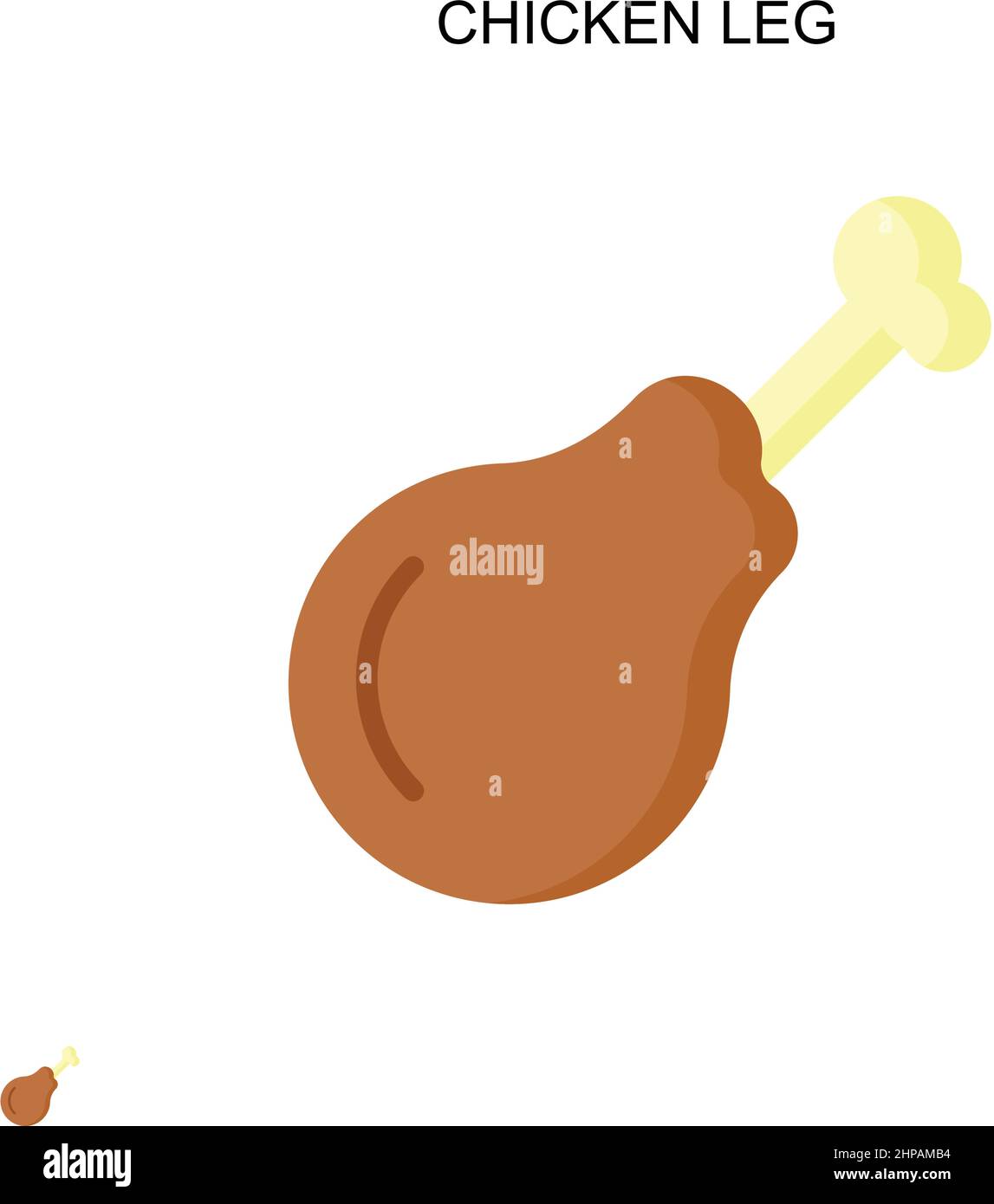 Chicken leg Simple vector icon. Illustration symbol design template for ...