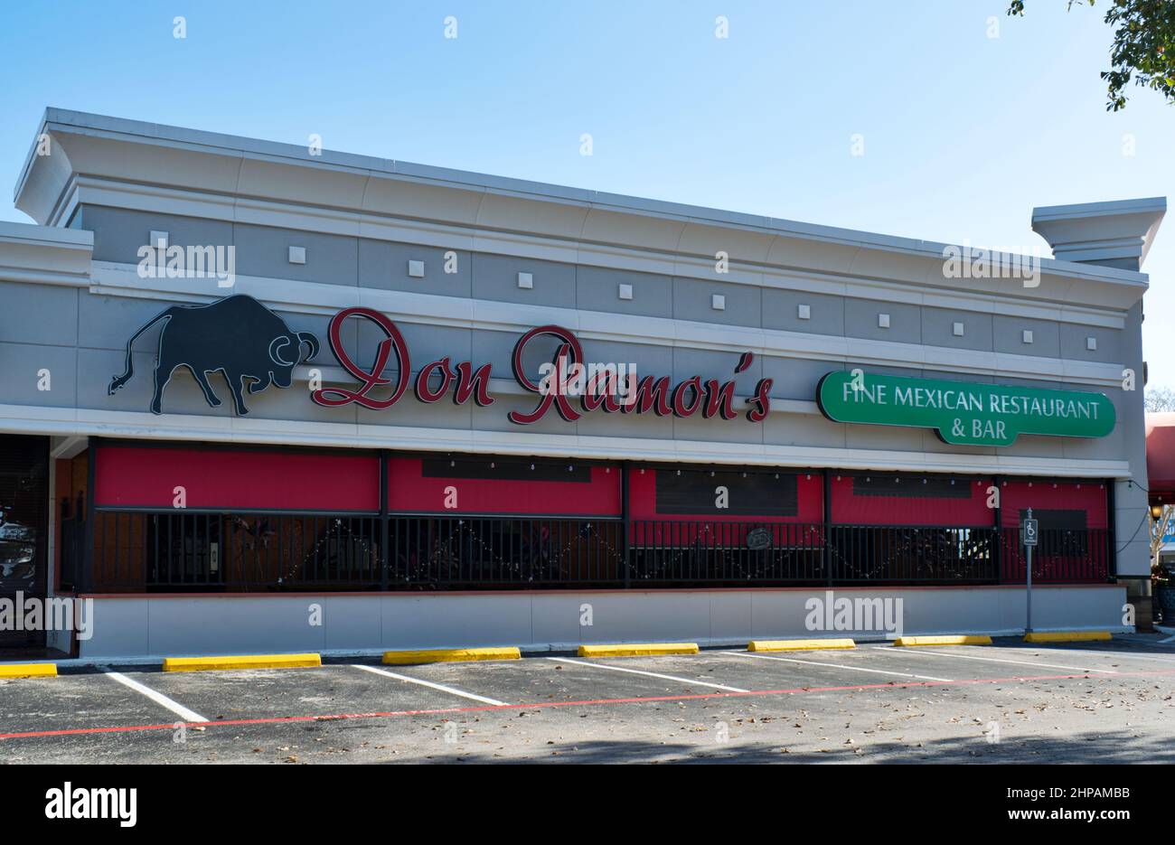 Houston, Texas USA 12-24-2021: Don Ramon's storefront main entrance in ...