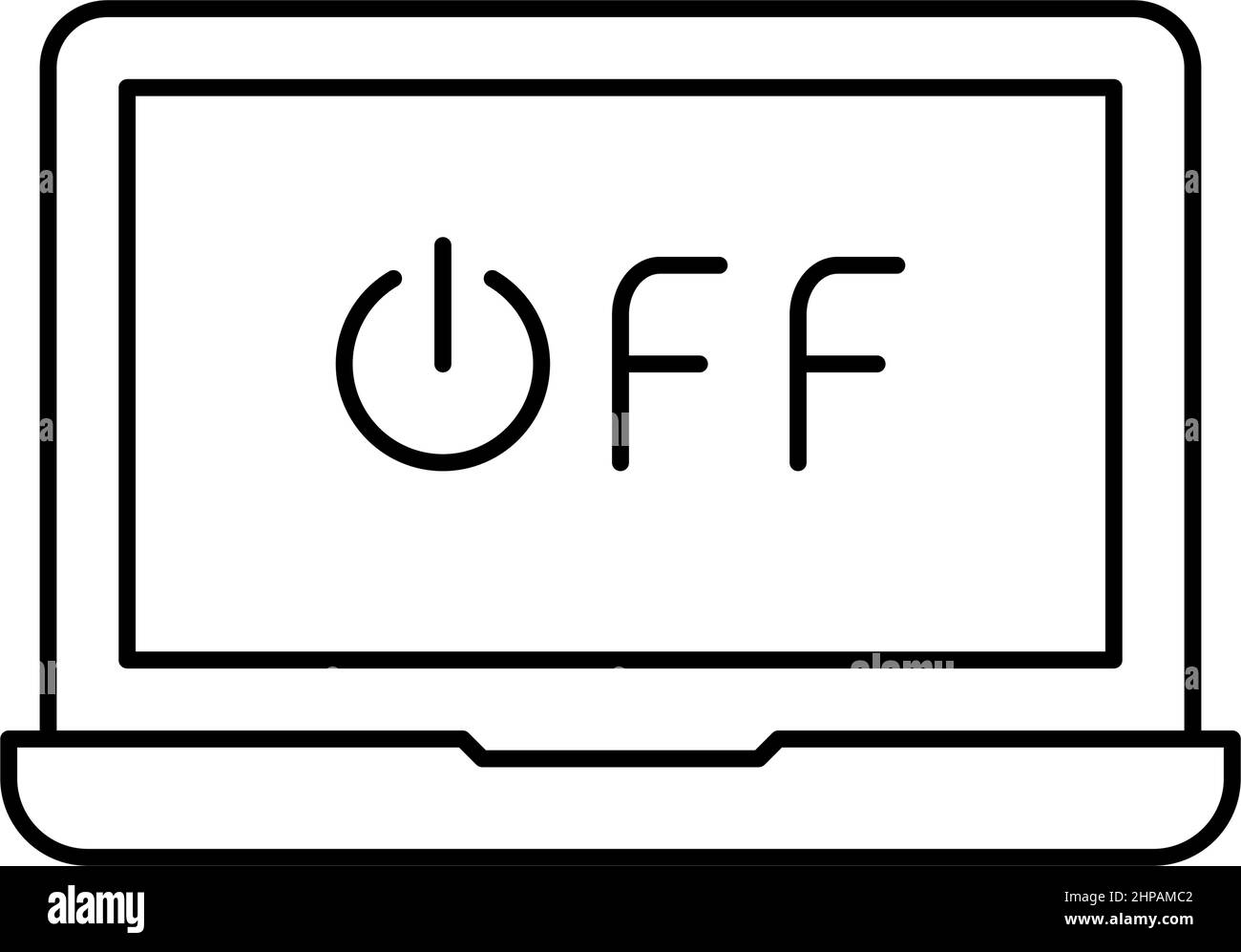 off laptop line icon vector illustration Stock Vector Image & Art - Alamy