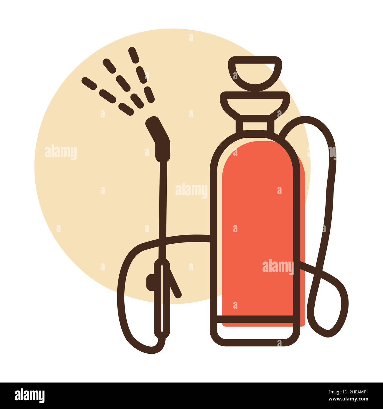 Garden sprayer isolated vector icon. Graph symbol for agriculture ...