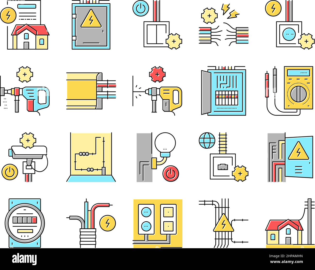 Electrical Installation Tool Icons Set Vector Stock Vector Image & Art ...