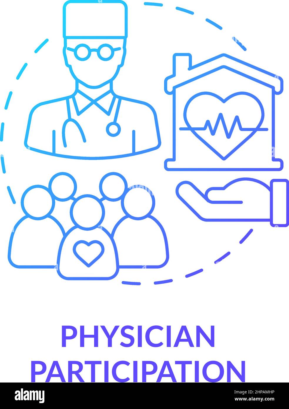 Physician participation blue gradient concept icon Stock Vector Image ...
