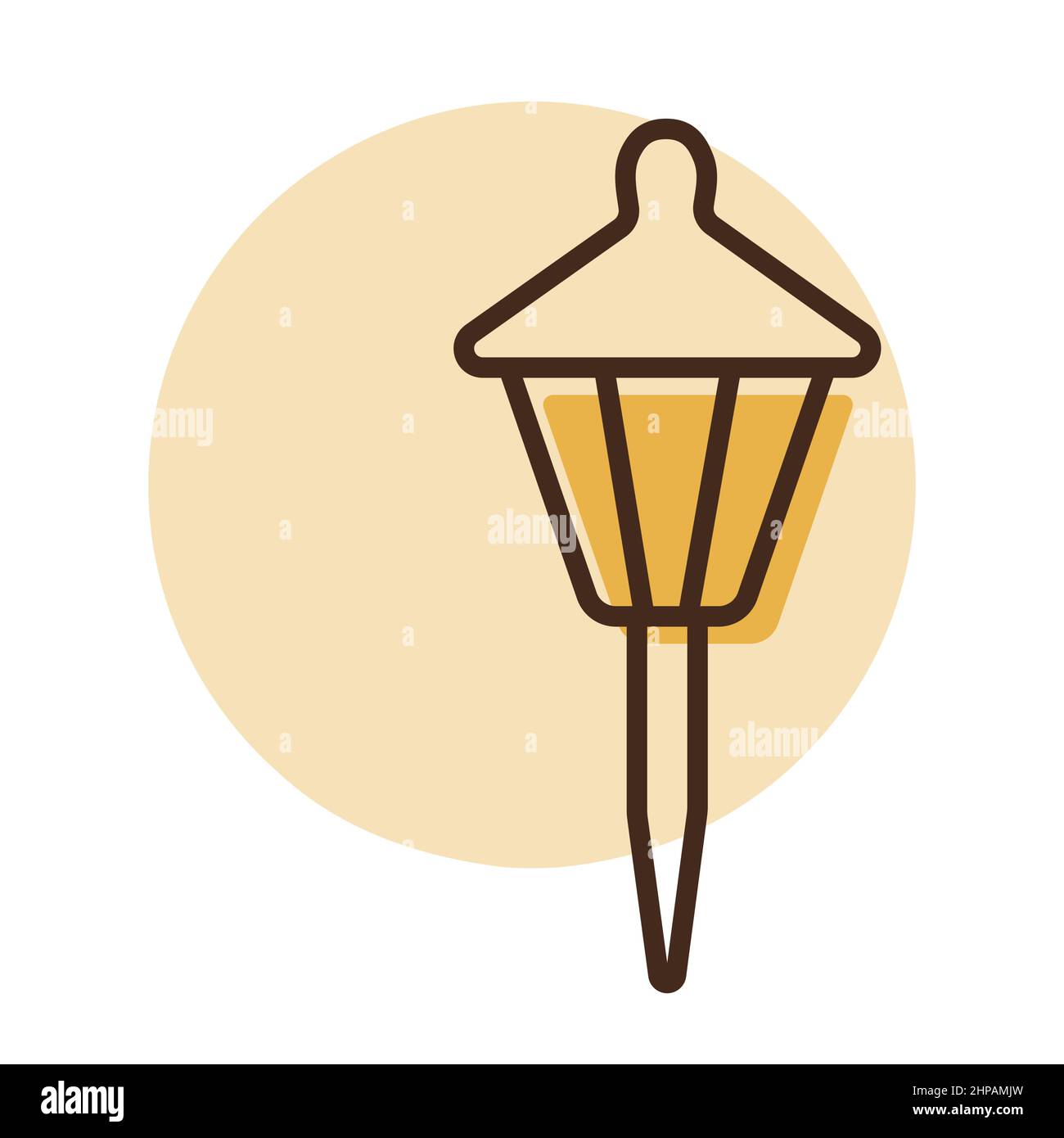 Small garden light vector icon. Solar powered lamp sign. Graph symbol ...