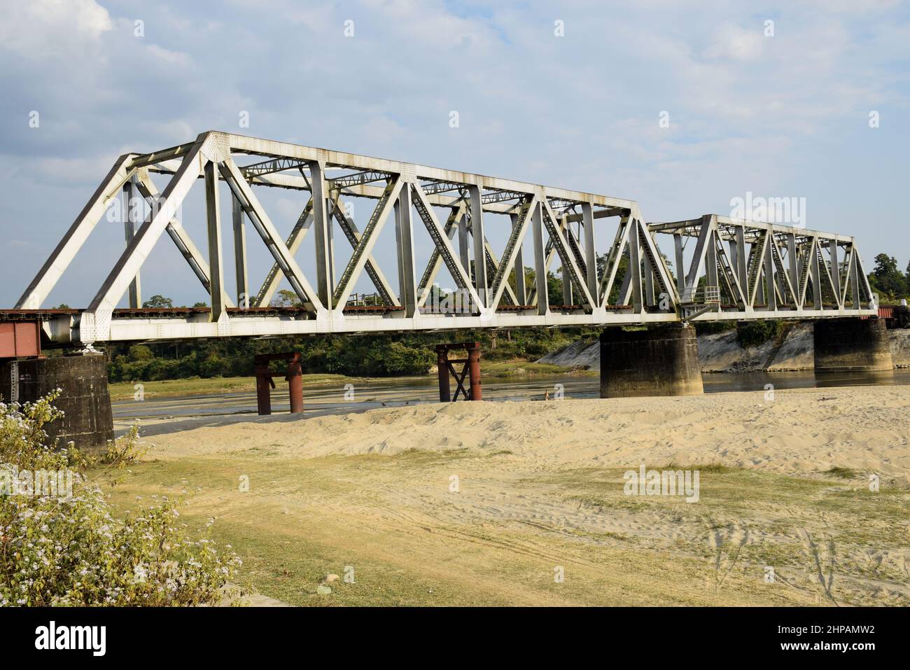 Long shot of a beautiful railway bridge in india Stock Photo - Alamy