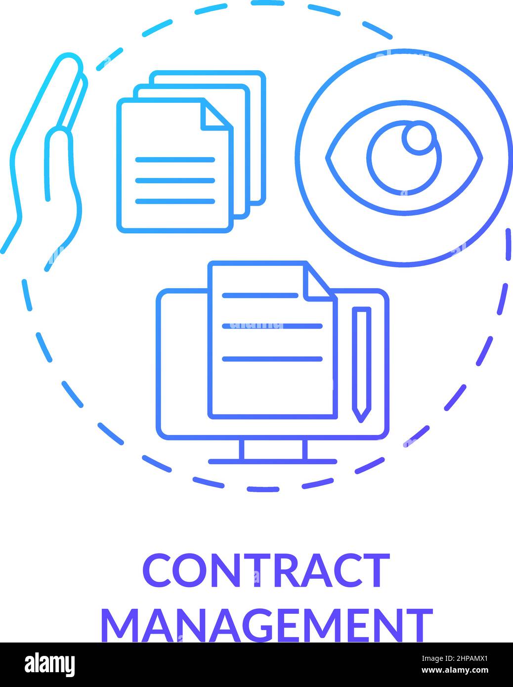 Contract management blue gradient concept icon Stock Vector Image & Art ...