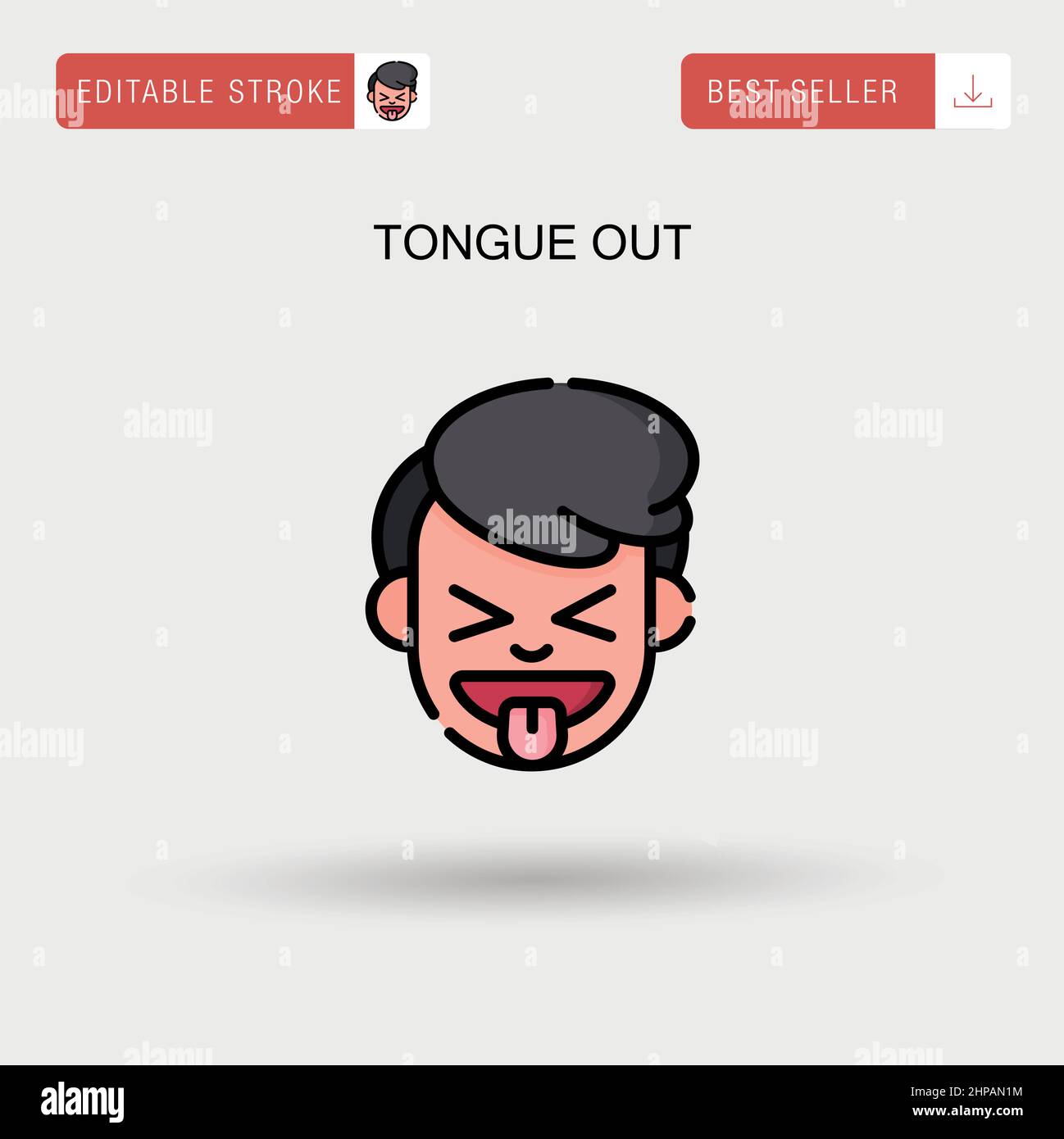 Tongue out Simple vector icon Stock Vector Image & Art - Alamy