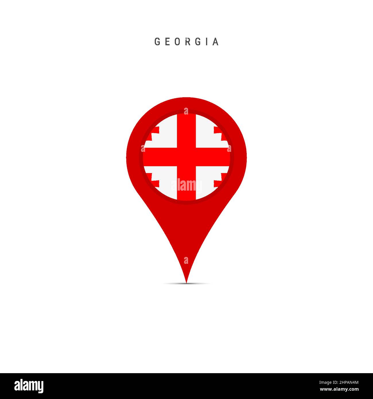Teardrop map marker with flag of Georgia. Georgian flag inserted in the ...