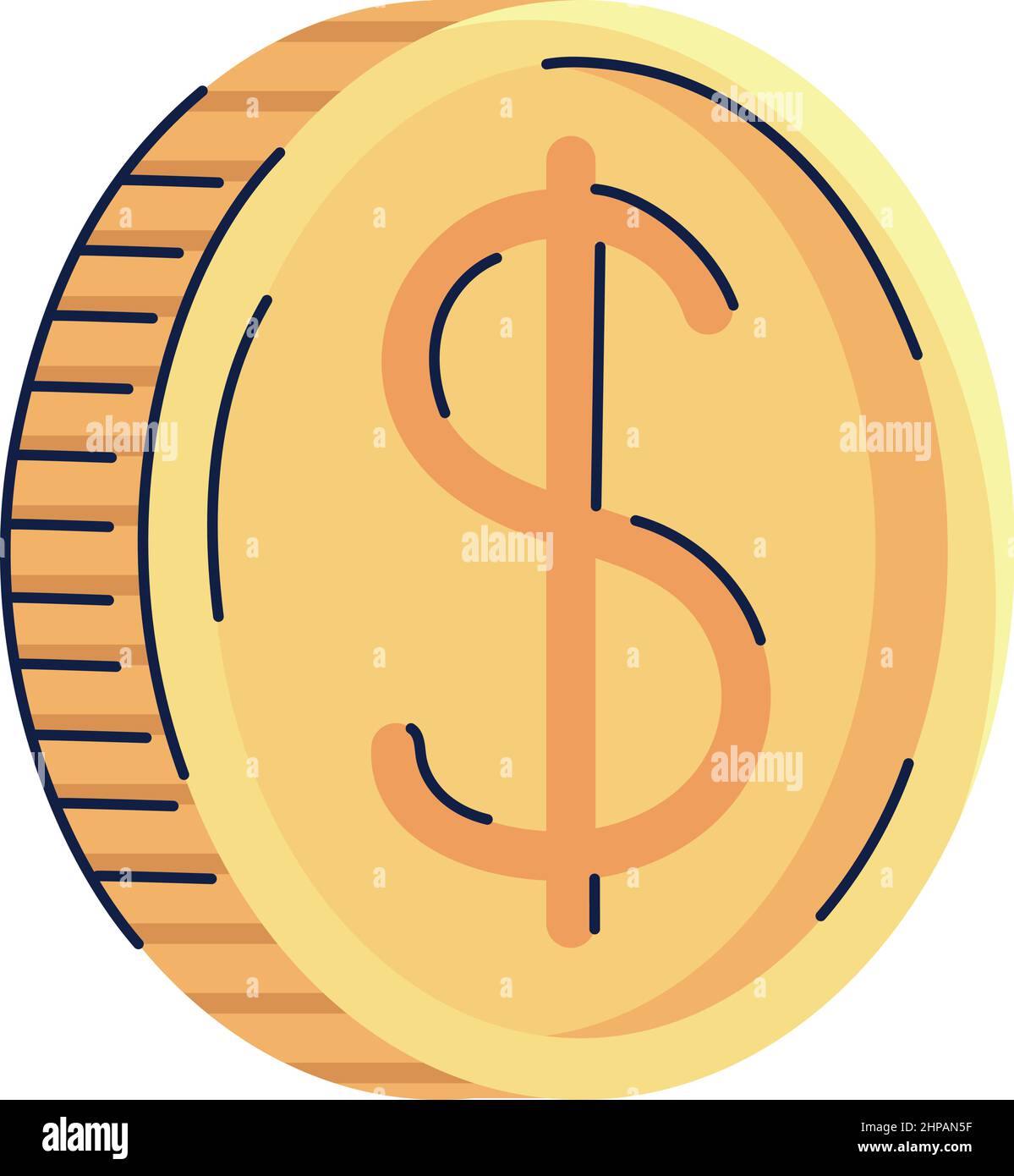 coin with dollar symbol Stock Vector Image & Art - Alamy