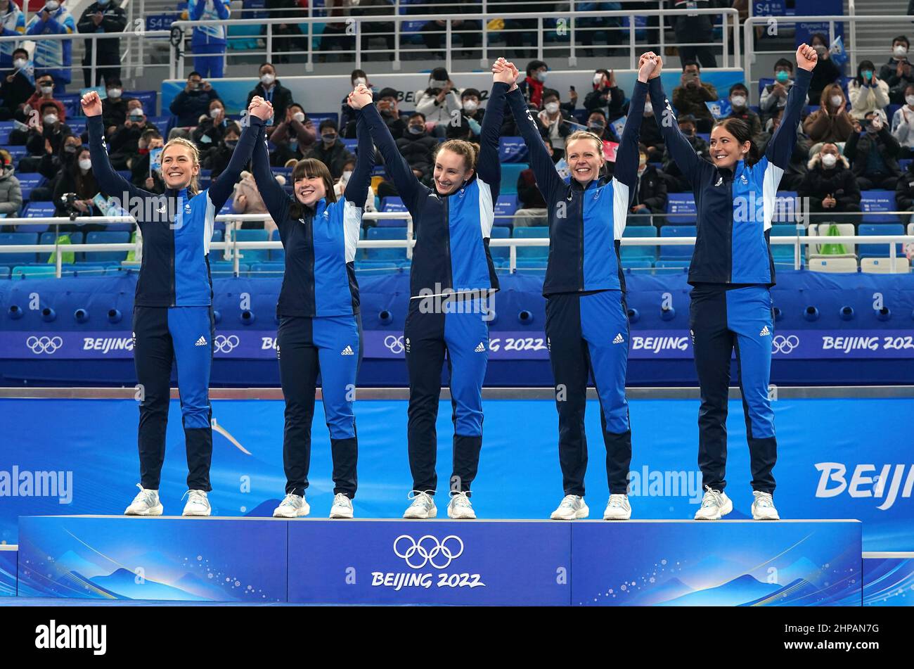 Great Britain's Mili Smith, Hailey Duff, Jennifer Dodds, Vicky Wright ...