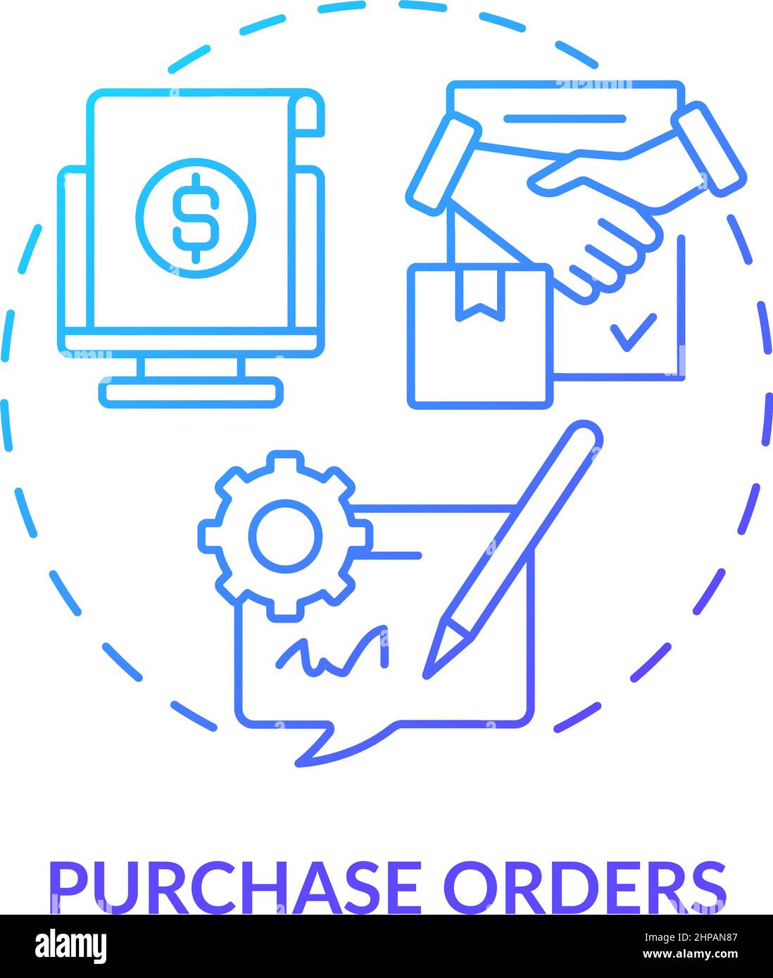 Purchase orders blue gradient concept icon Stock Vector Image & Art - Alamy