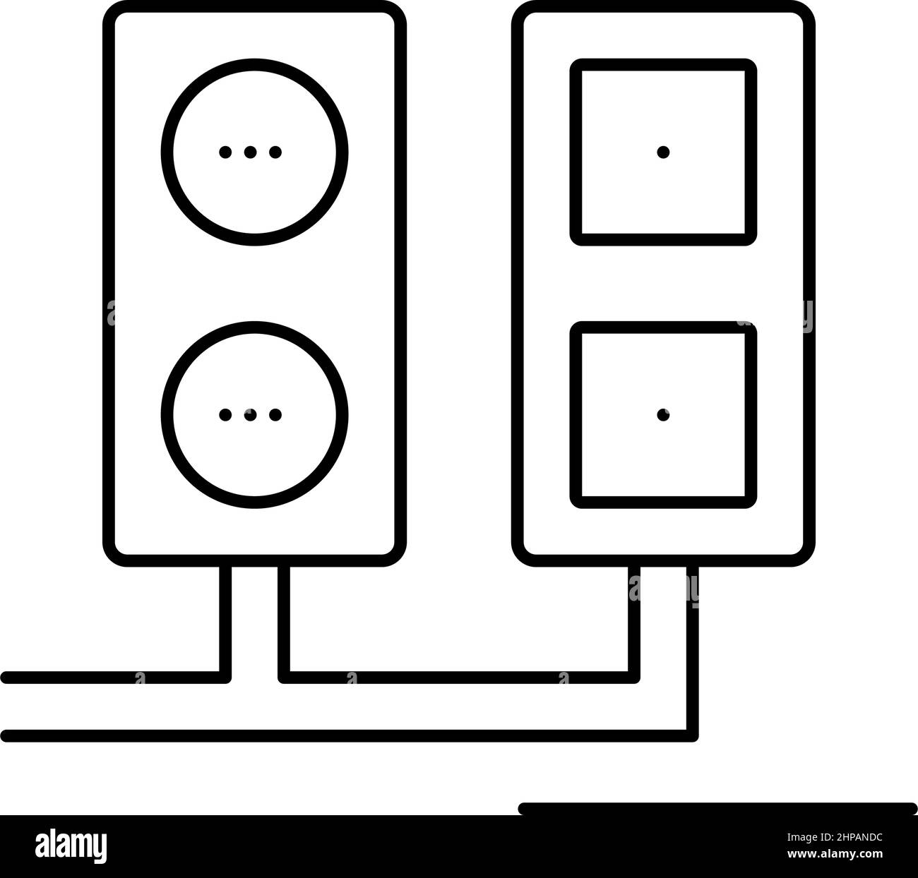 Socket And Antenna Output Installation Line Icon Vector Illustration Stock Vector Image And Art