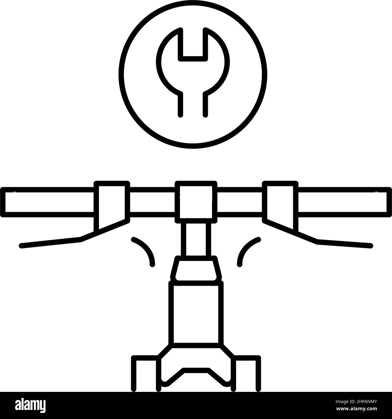 bicycle handlebar install line icon vector illustration Stock Vector ...