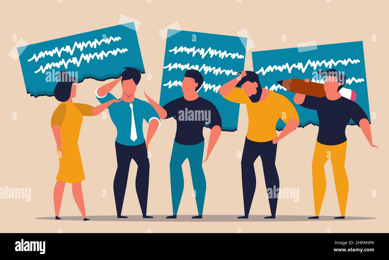 Business group research method and ideas scrum team. Teamwork wall ...