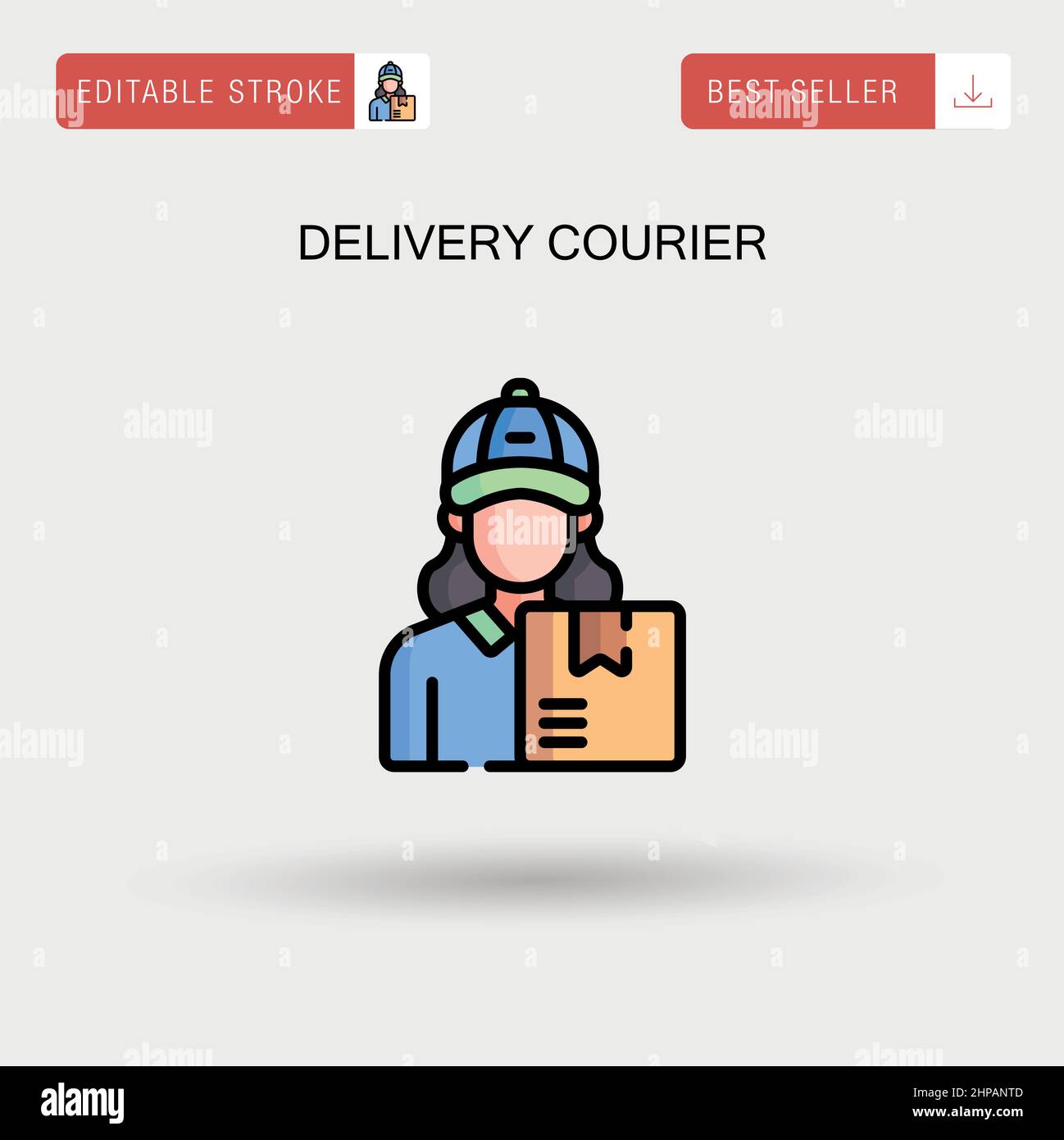 Young delivery man cardboard Stock Vector Images - Alamy