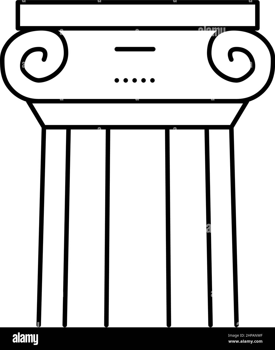 greek column line icon vector black illustration Stock Vector Image ...