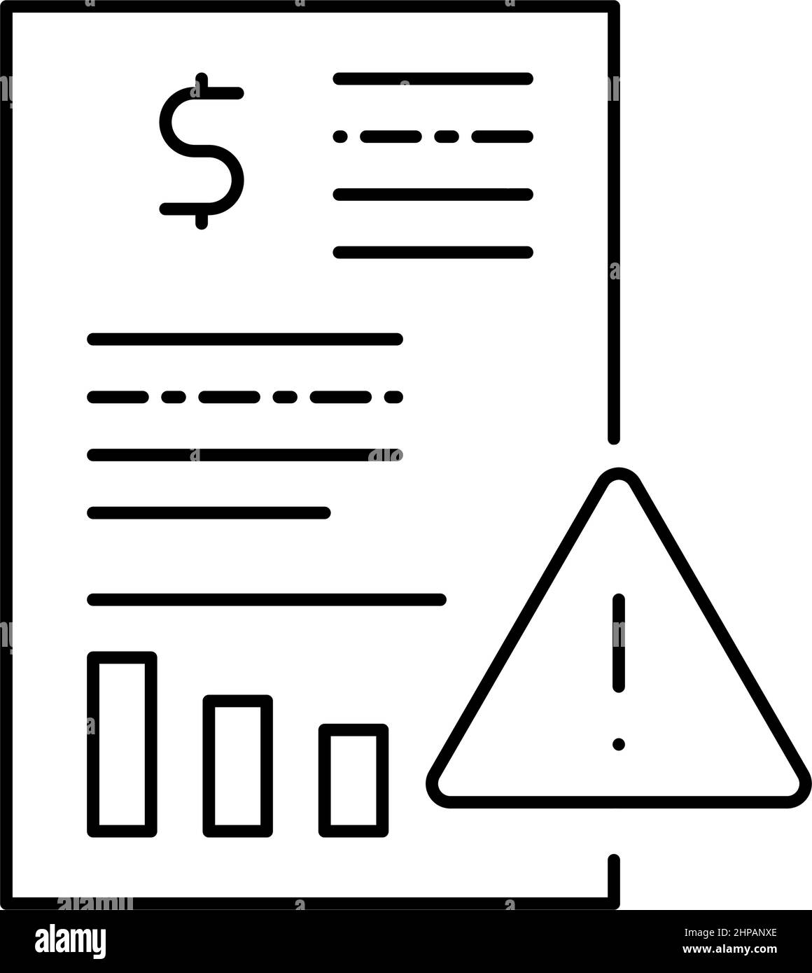 unsuccessful investments agreement line icon vector illustration Stock ...