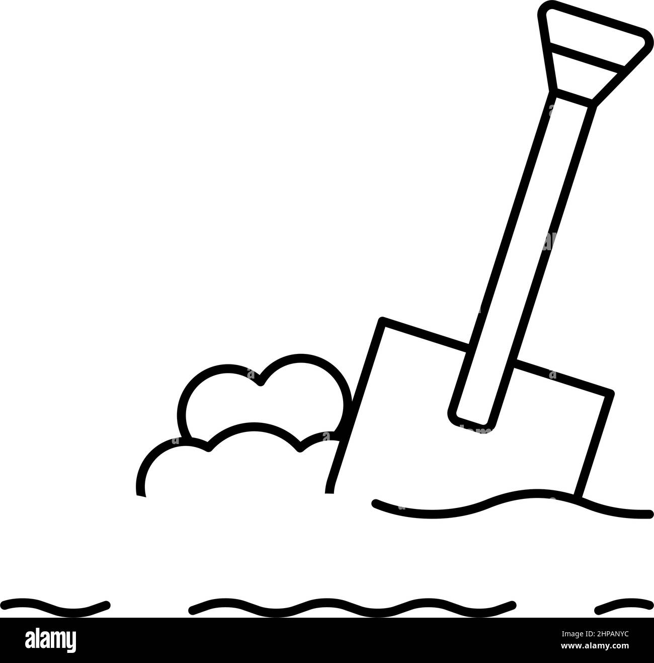 shovel in ground line icon vector isolated illustration Stock Vector ...