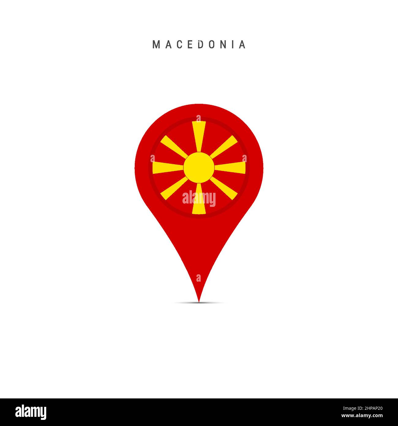 Teardrop map marker with flag of Macedonia. Macedonian flag inserted in ...