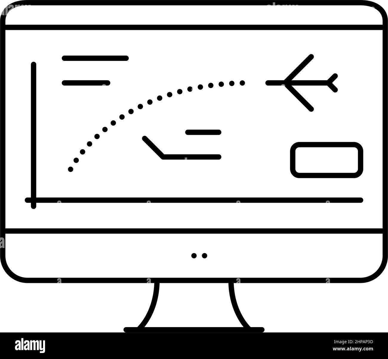 flight path computer simulator line icon vector illustration Stock ...
