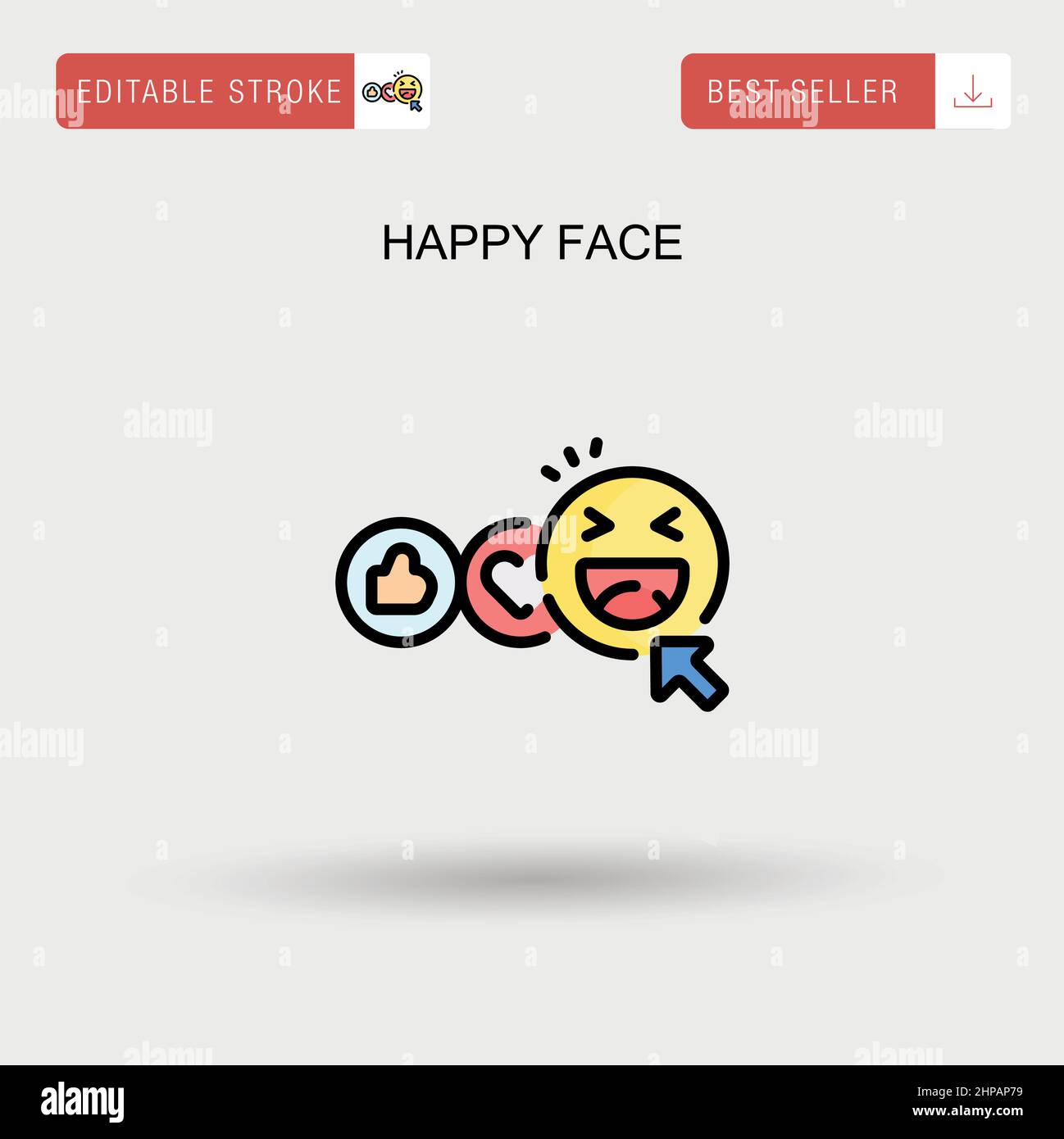 Happy face Simple vector icon Stock Vector Image & Art - Alamy