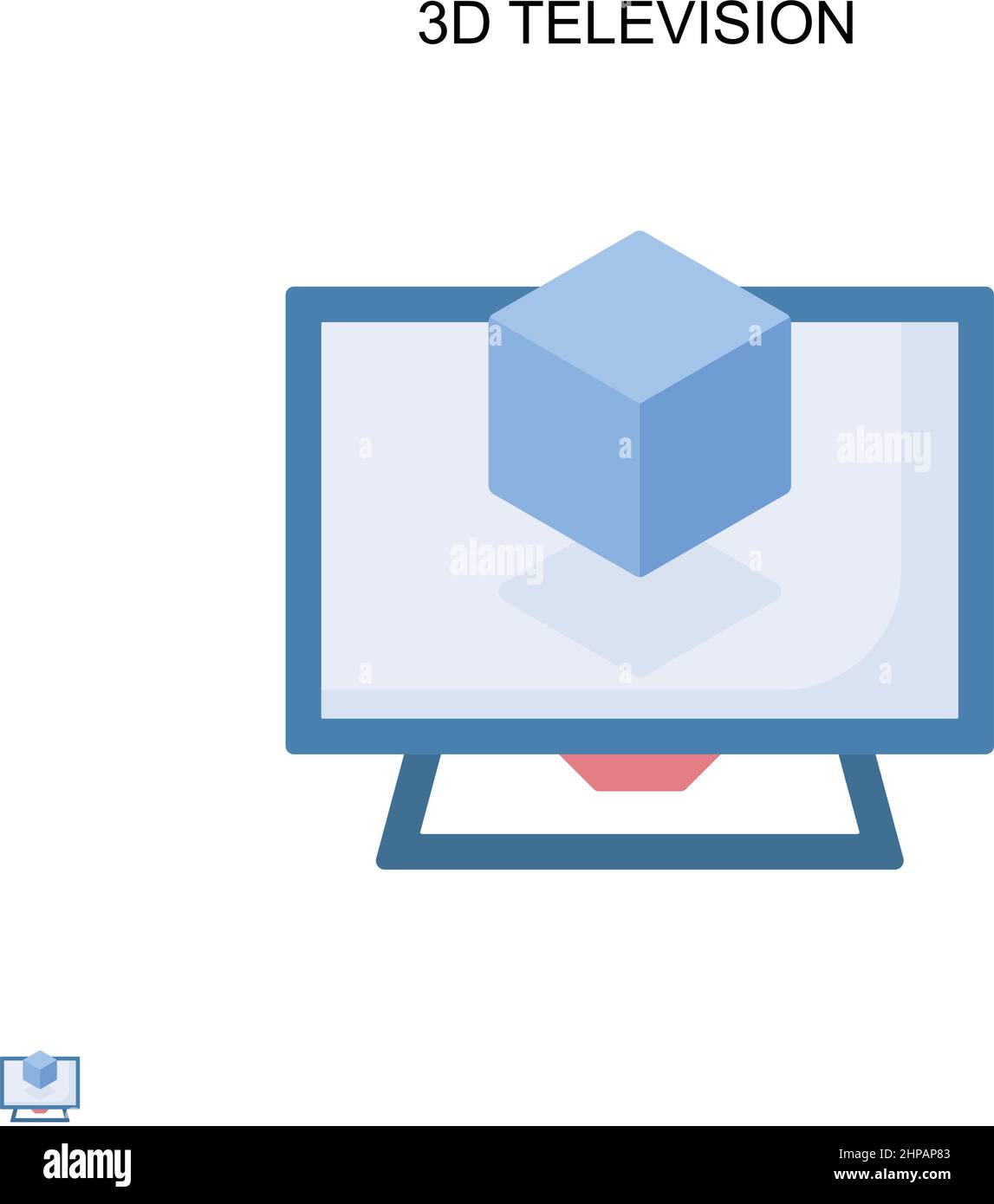 3d television Simple vector icon. Illustration symbol design template ...