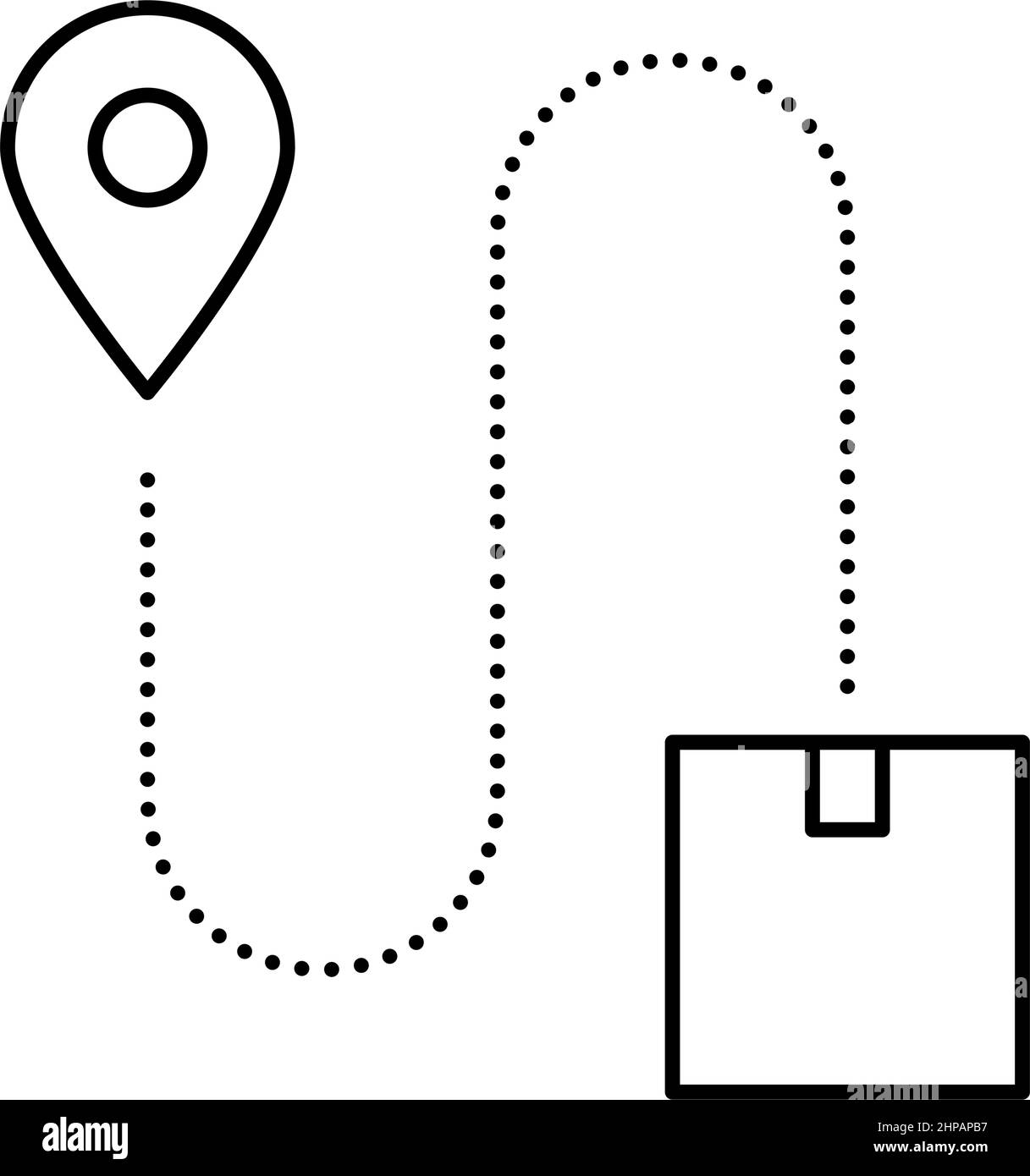 direction abd location delivery box line icon vector illustration Stock ...