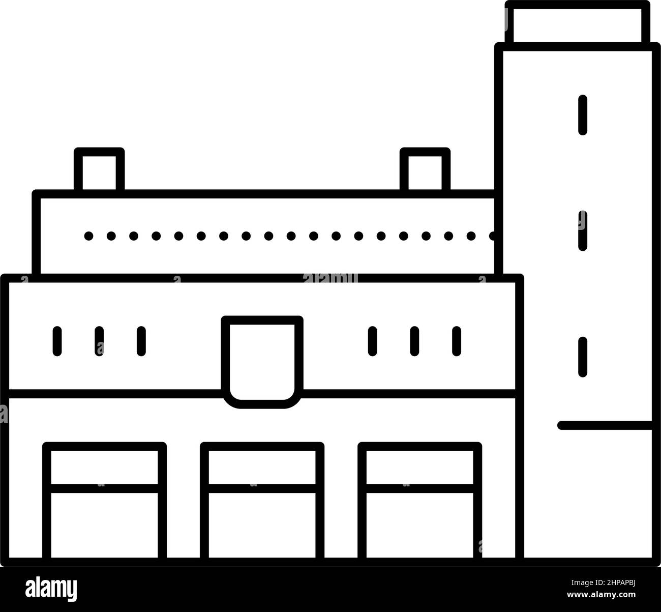 fire department building line icon vector illustration Stock Vector ...