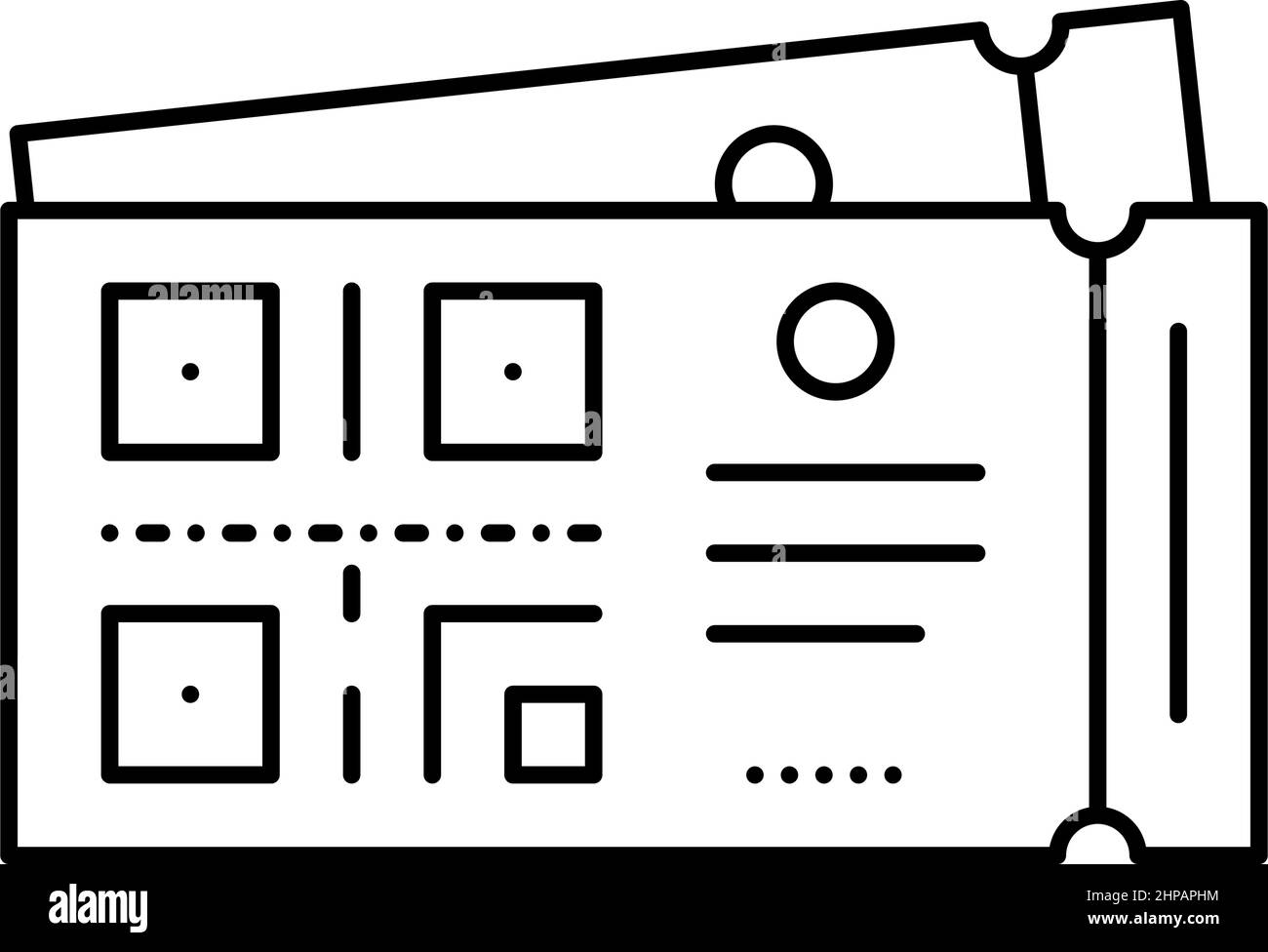 qr code on cinema ticket line icon vector isolated illustration Stock ...