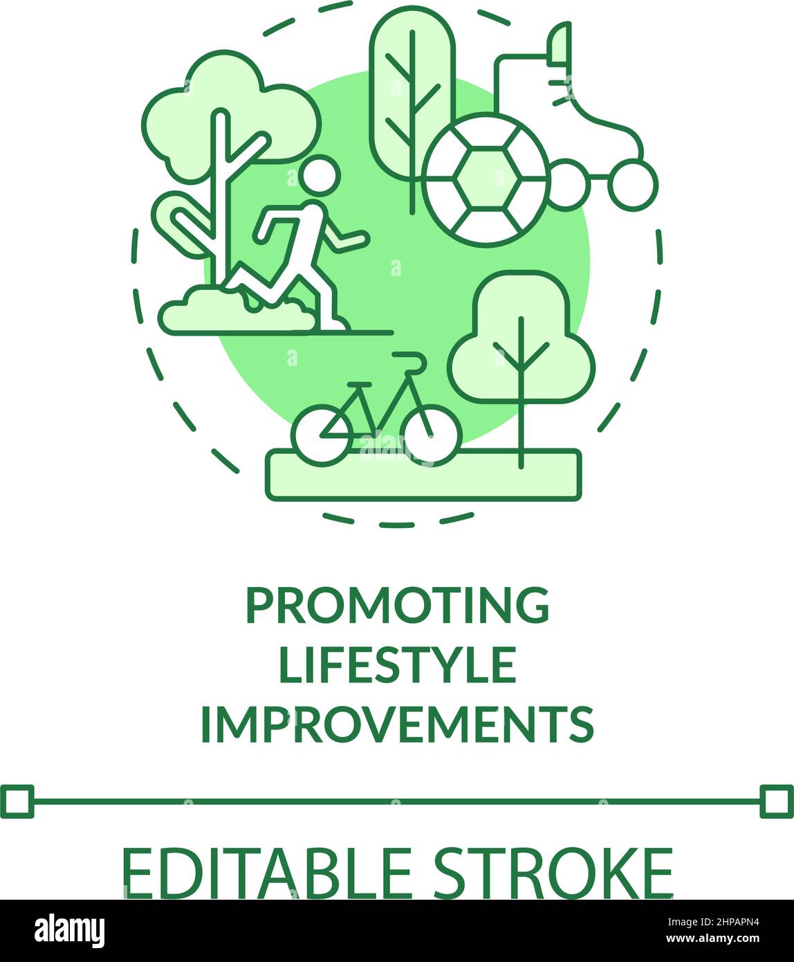 Promoting lifestyle improvements green concept icon Stock Vector Image ...