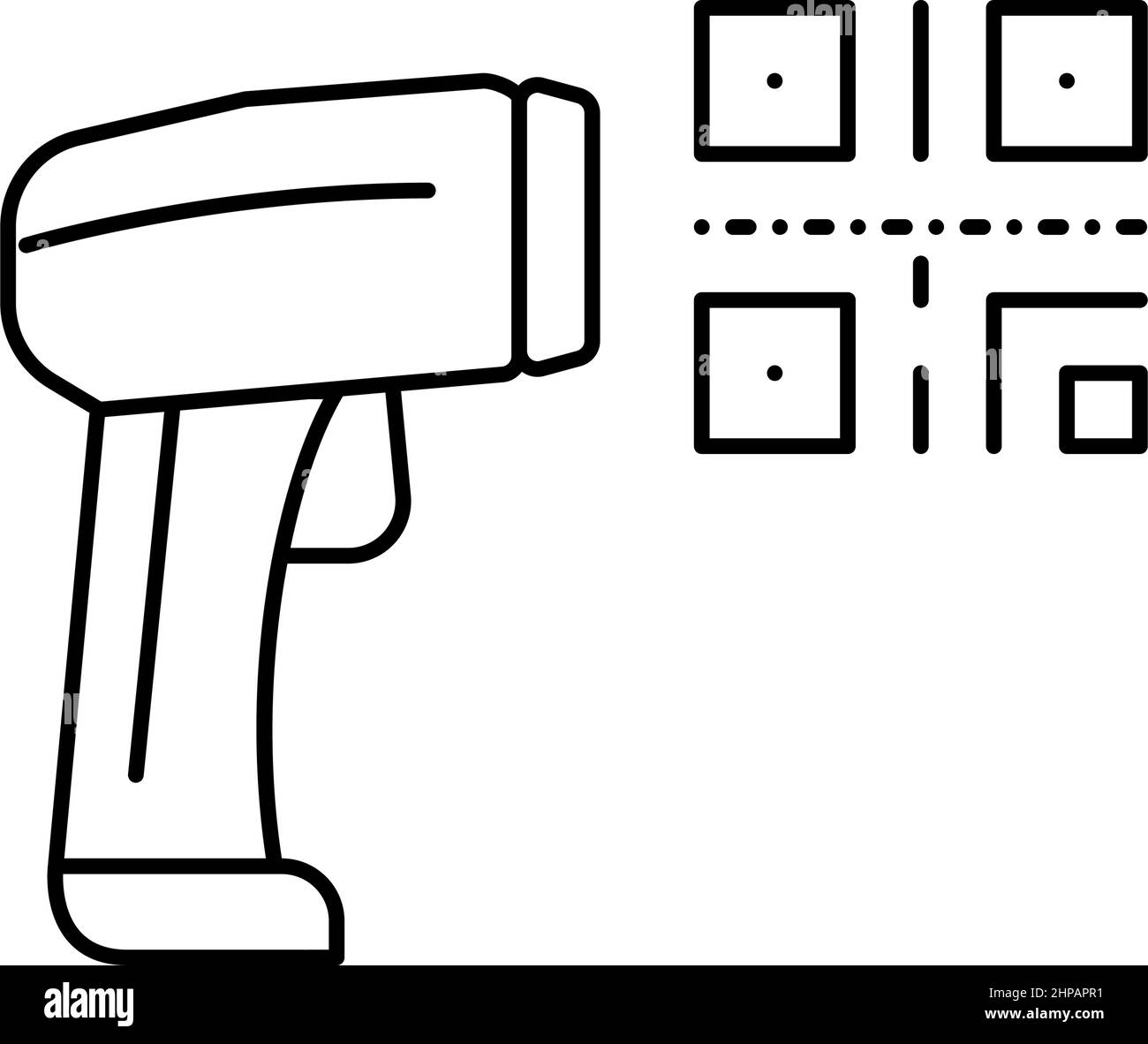 pistol for scanning bar code line icon vector isolated illustration ...