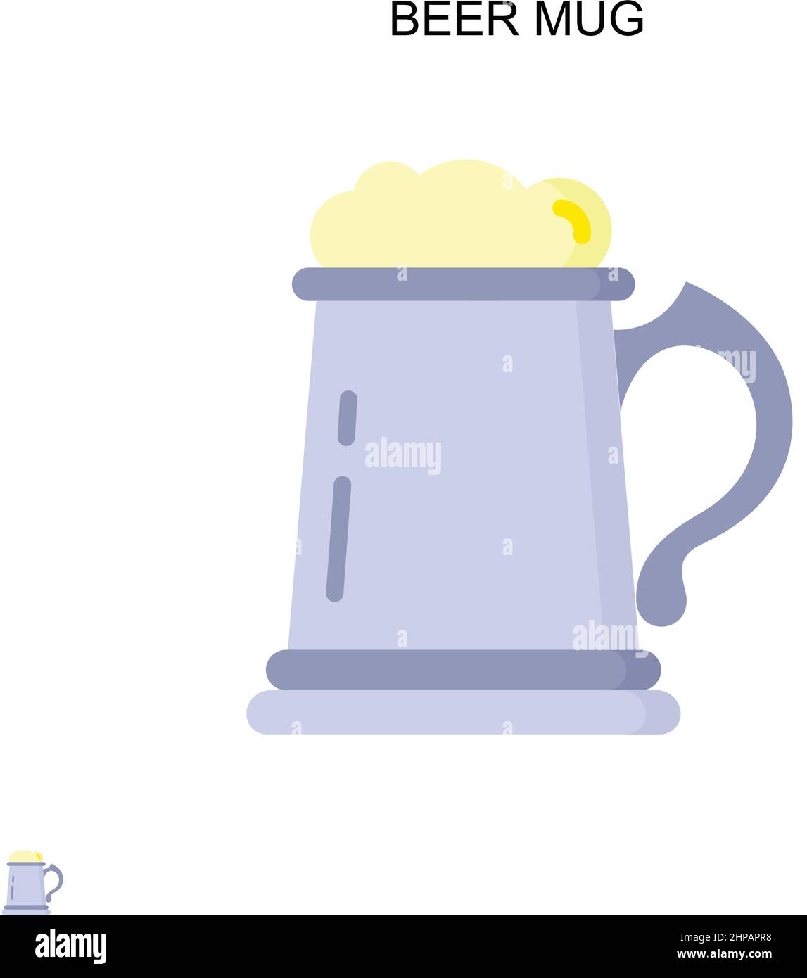 Beer mug Simple vector icon. Illustration symbol design template for ...