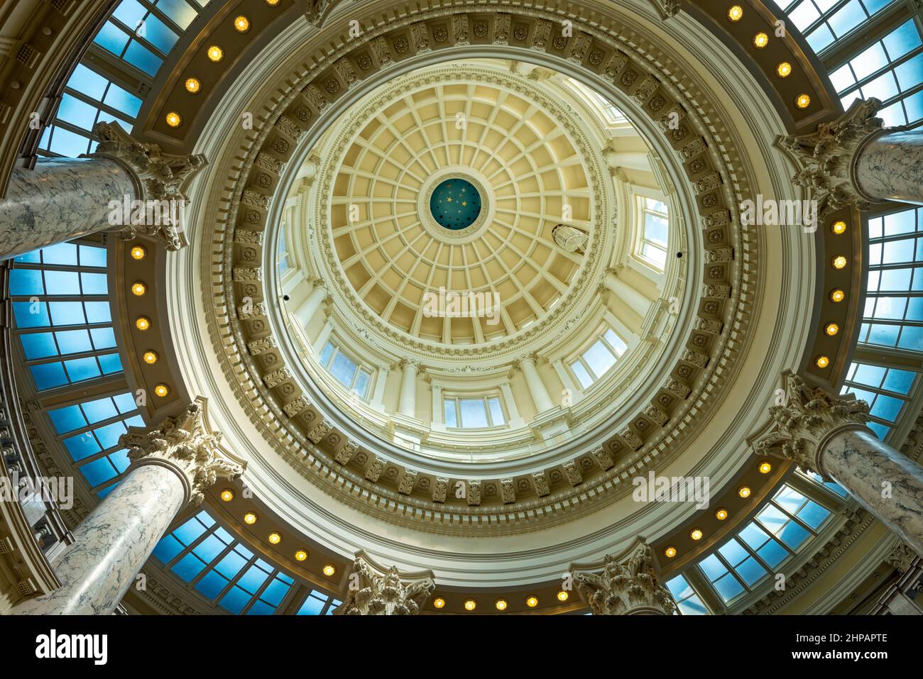 The dome inside the State Capitol building in Boise, Idaho, USA Stock ...