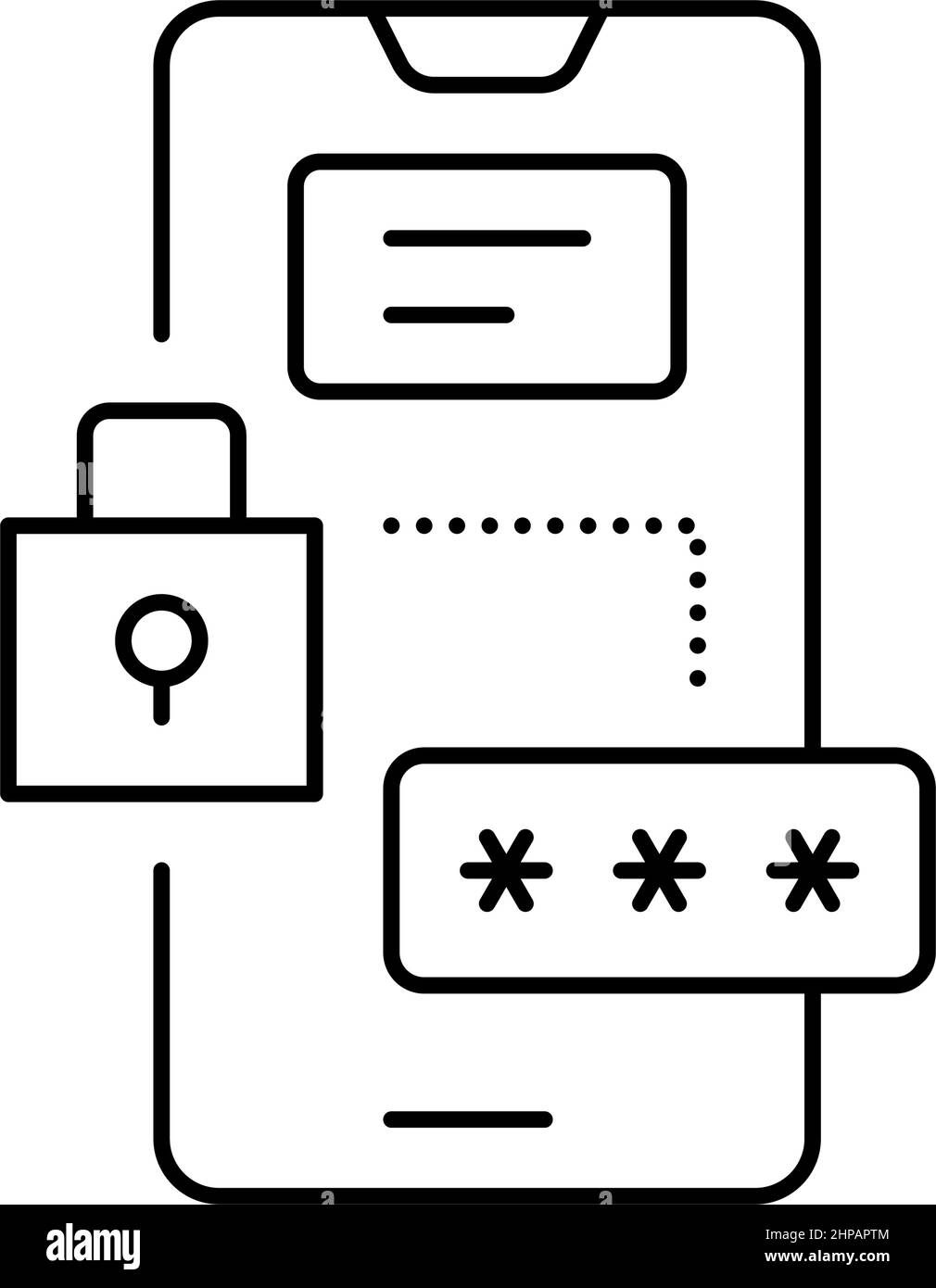 smartphone password line icon vector illustration sign Stock Vector ...
