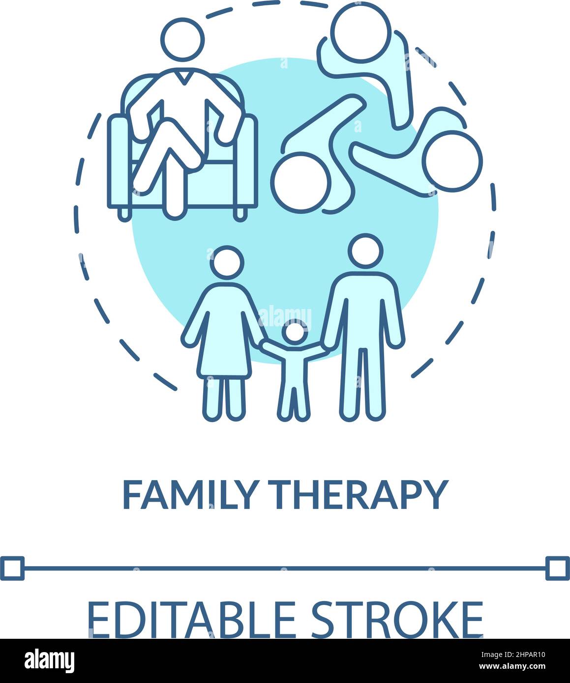 Family therapy turquoise concept icon Stock Vector Image & Art - Alamy